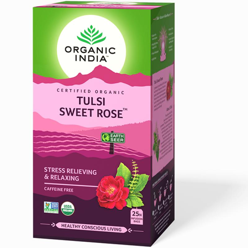 Buy Organic India Tulsi Sweet Rose in Delhi, India at healthwithherbal
