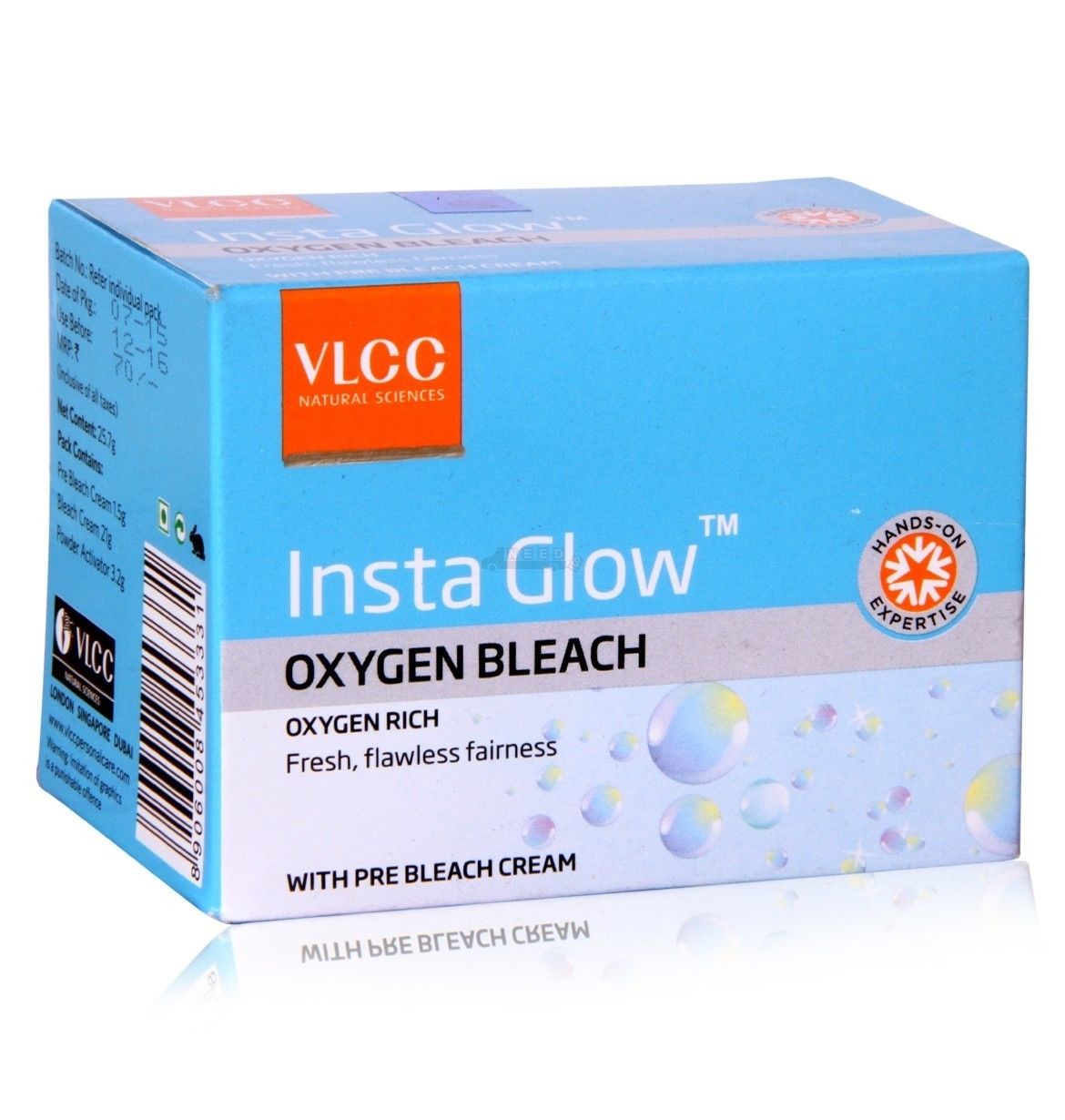 Buy VLCC Insta Glow Oxygen Rich Bleach in Delhi, India at healthwithherbal