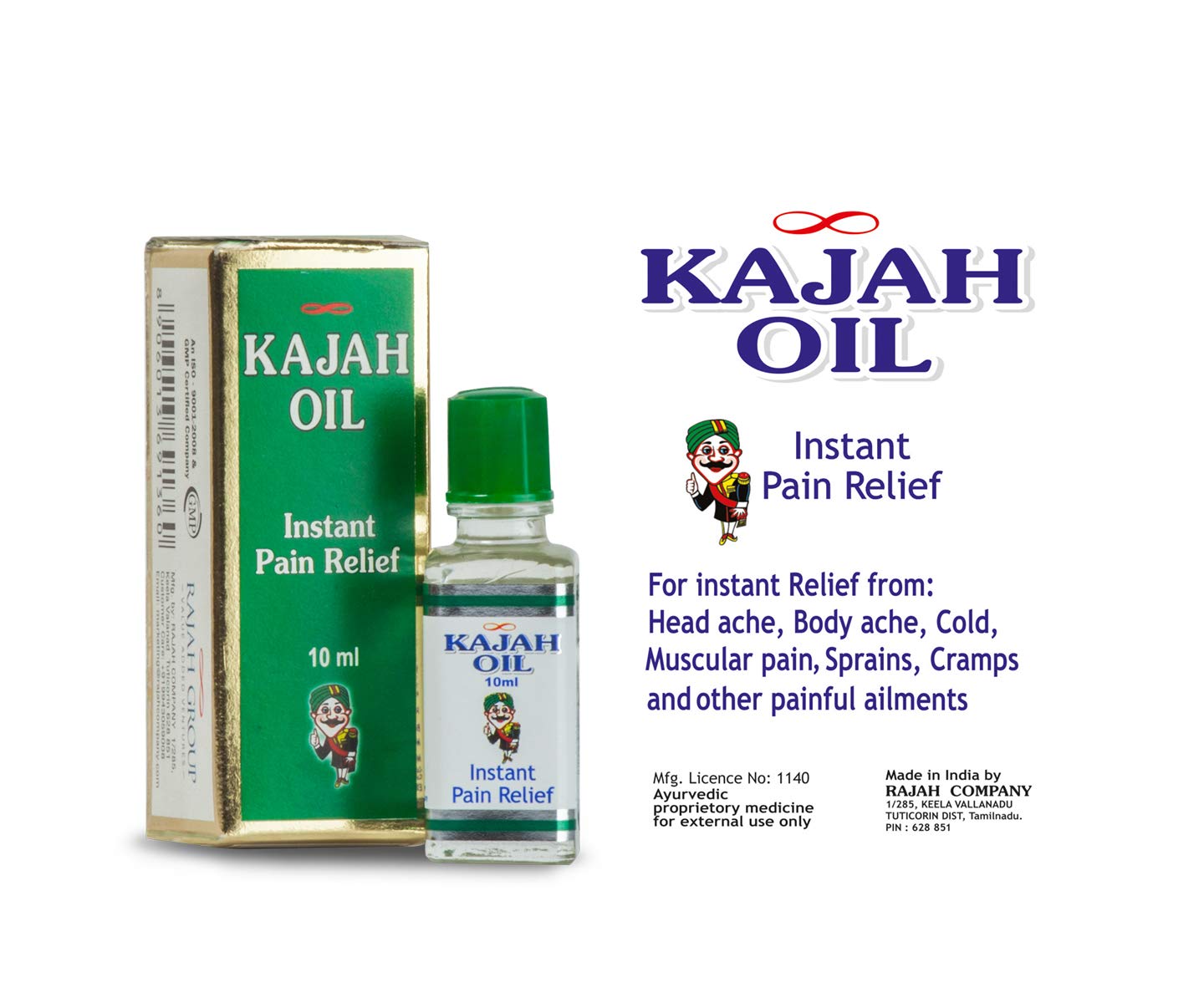 Buy Rajah Group Kajah Oil (Pack of 4) in Delhi, India at healthwithherbal