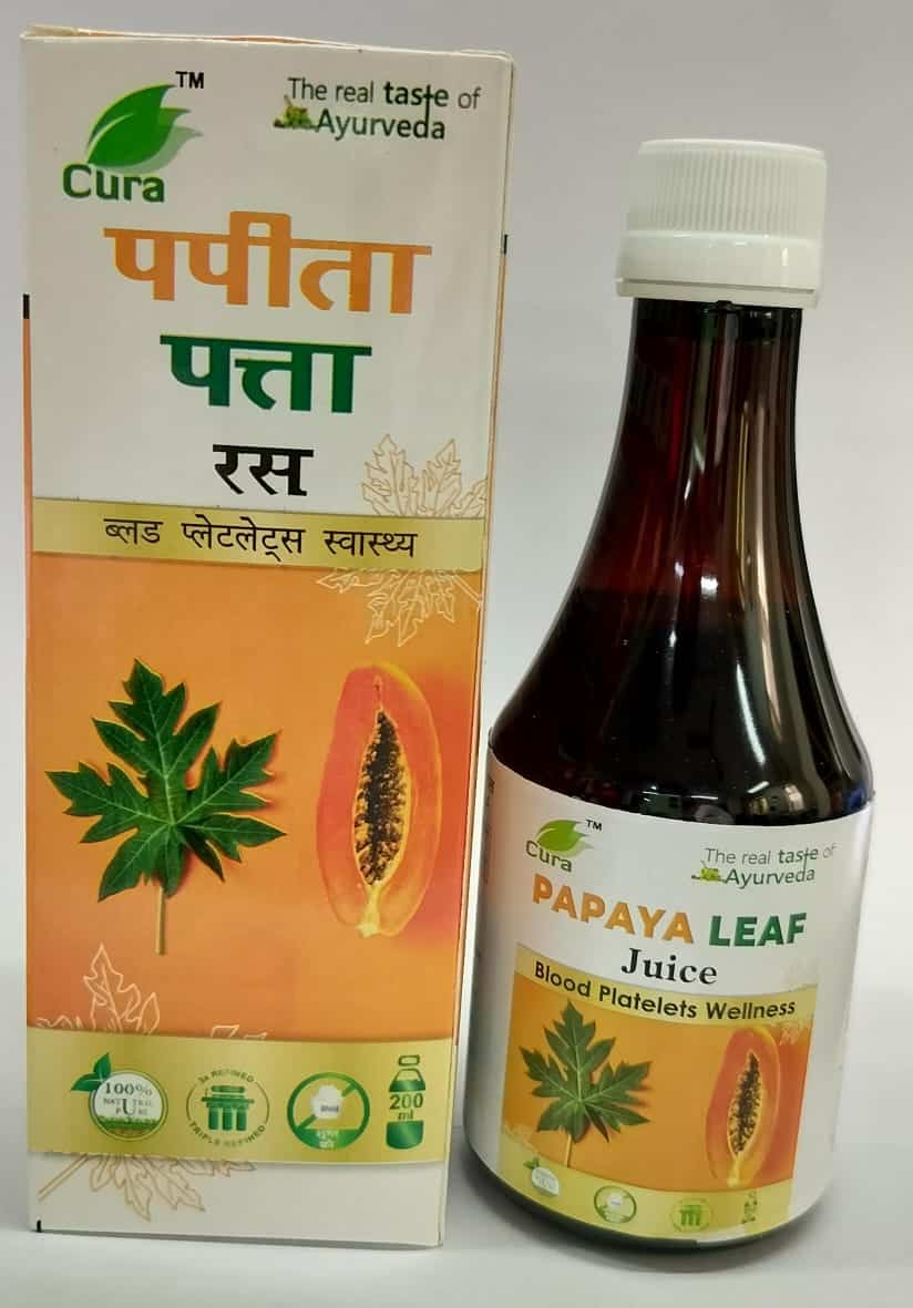 Buy Cura Papaya Leaf Juice in Delhi, India at healthwithherbal